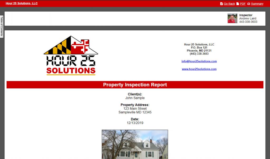 Sample Home Inspection Report - Comprehensive with Pictures